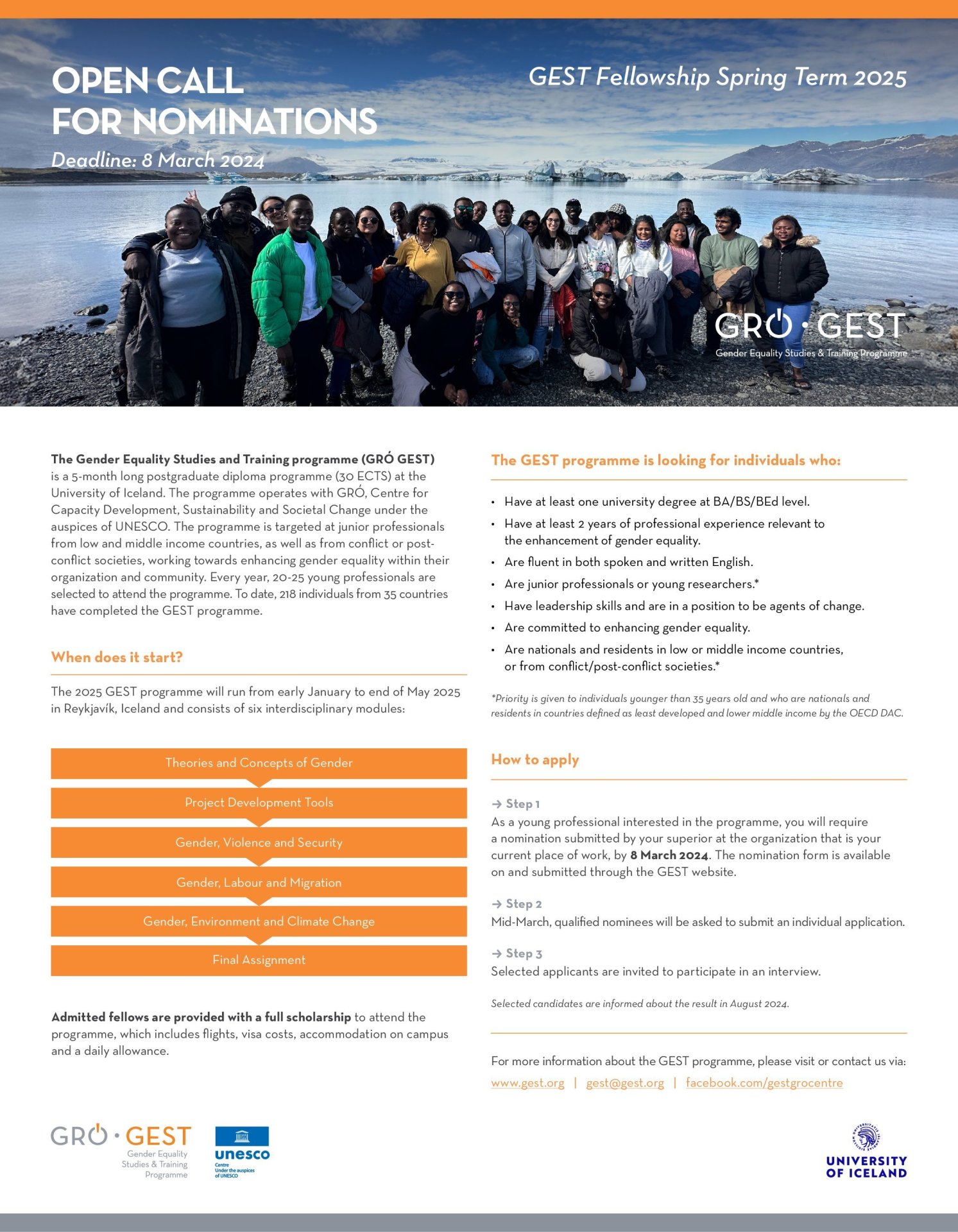 Open Call for Nominations for the 2025 GRÓ GEST Programme | GRÓ GEST